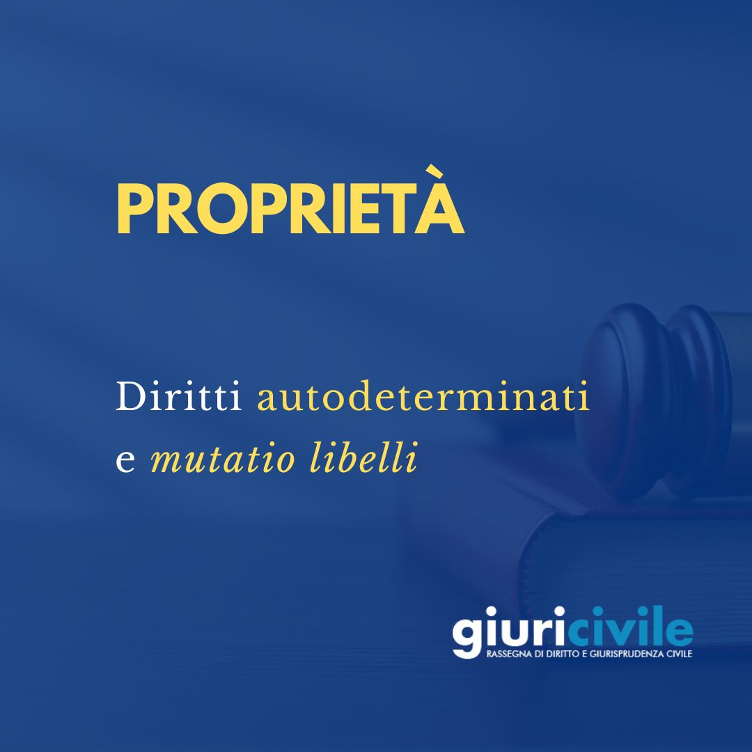 Proprietà: diritti autodeterminati e mutatio libelli