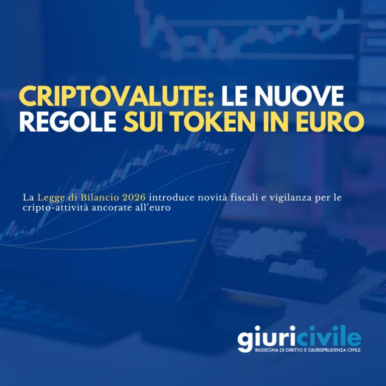 Criptovalute: nuove regole sui token in euro nella Manovra 2026
